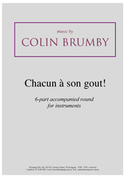 Chacun à son gout! By Colin Brumby – Australian Composers
